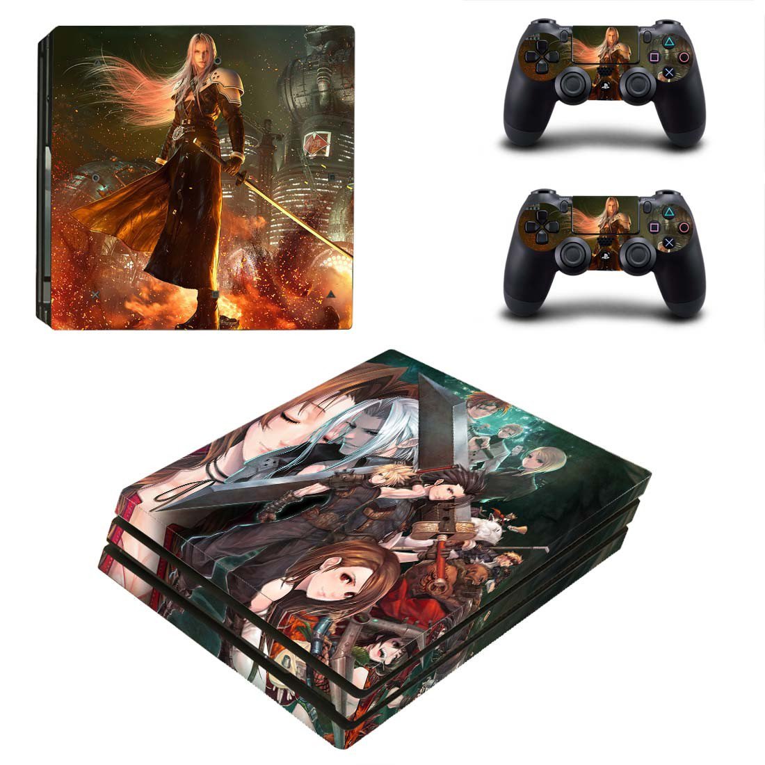 Final Fantasy 7 remake decal skin for PS4 Pro Console & Controllers