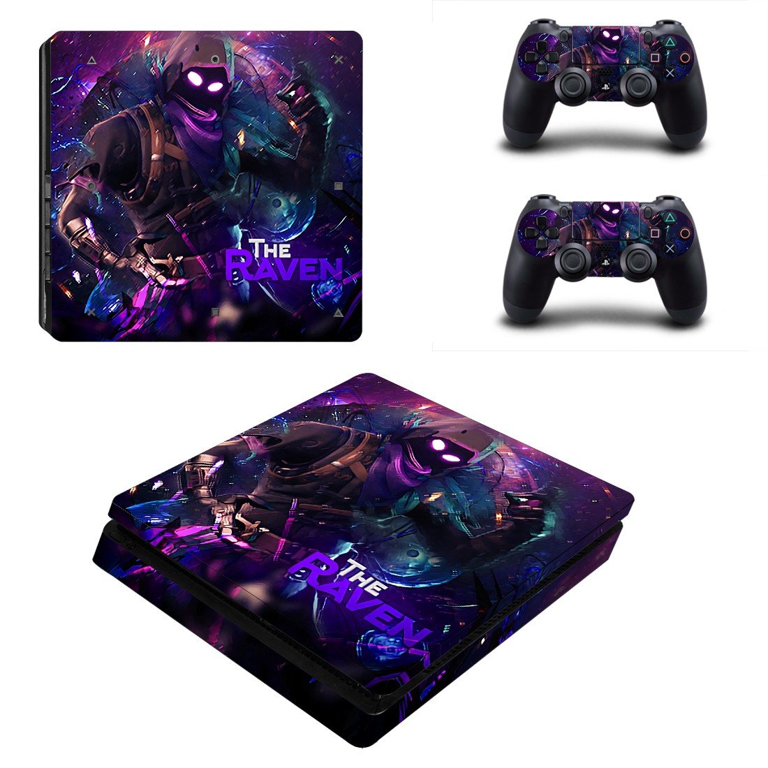 Fortnite the raven decal skin for PS4 Slim Console & Controllers
