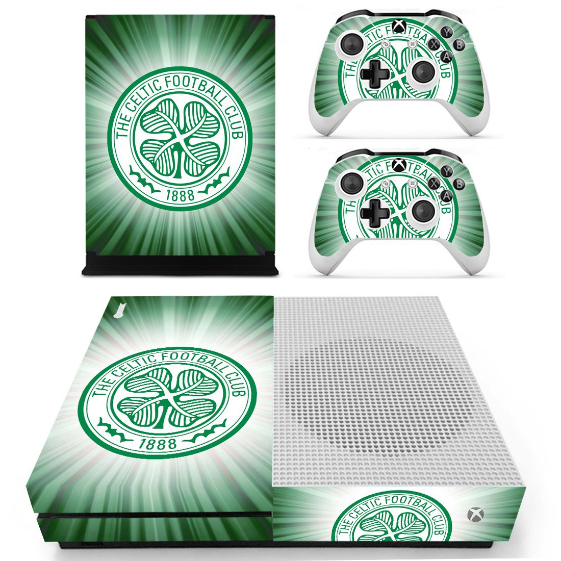 The Celtic Football Club decal skin for Xbox one S Console & Controllers