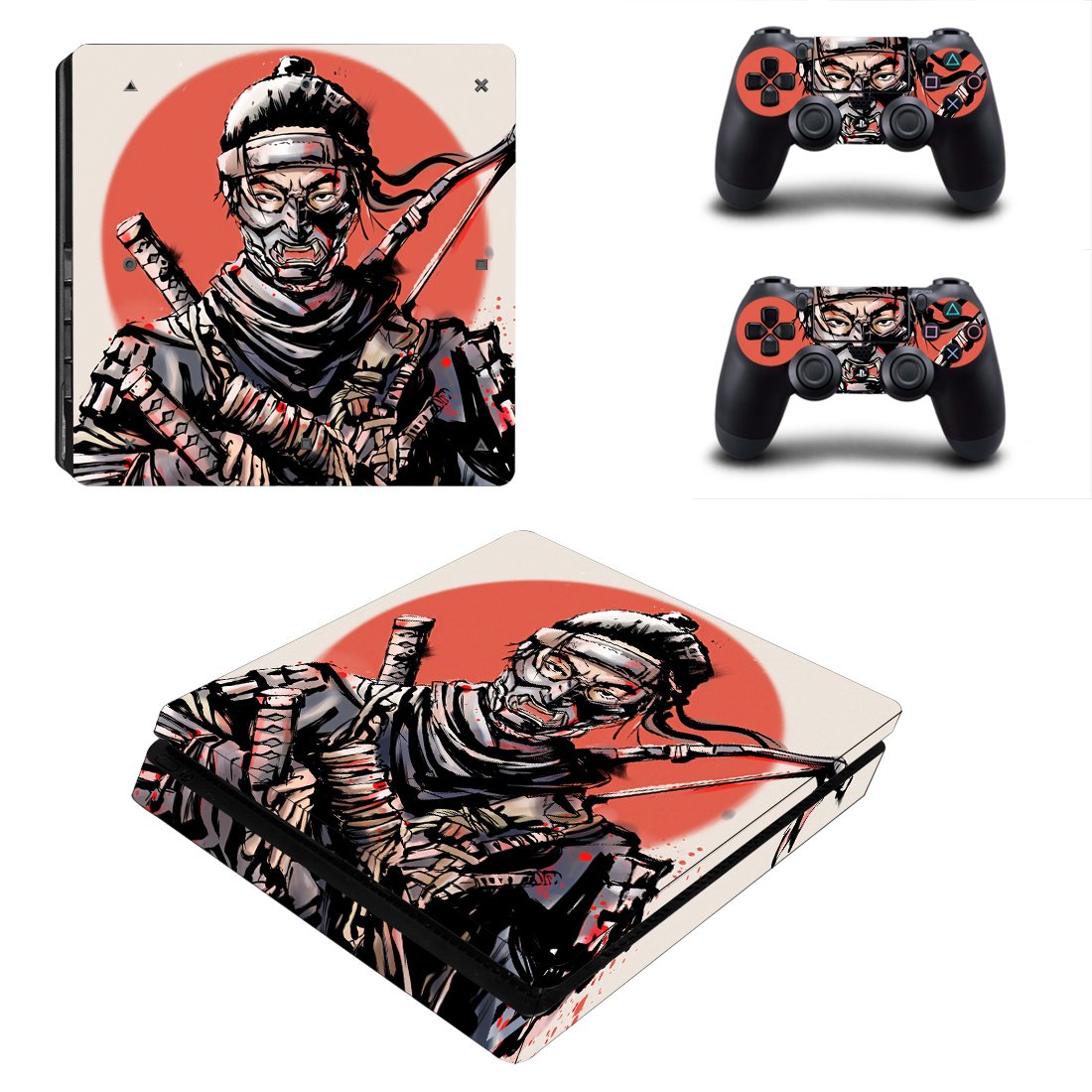 Ghost of Tsushima decal skin for PS4 Slim Console & Controllers