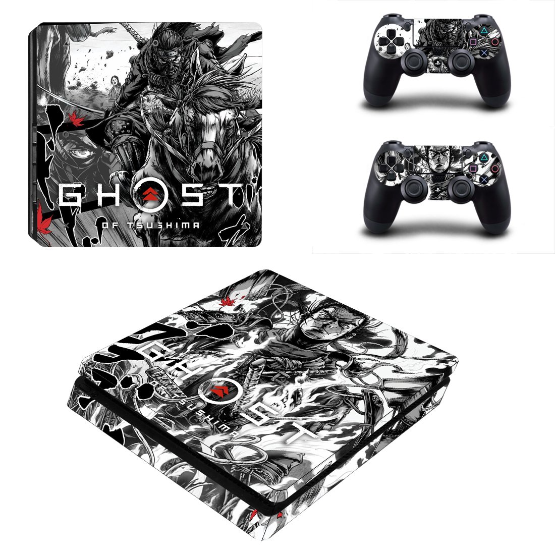 Ghost of Tsushima decal skin for PS4 Slim Console & Controllers