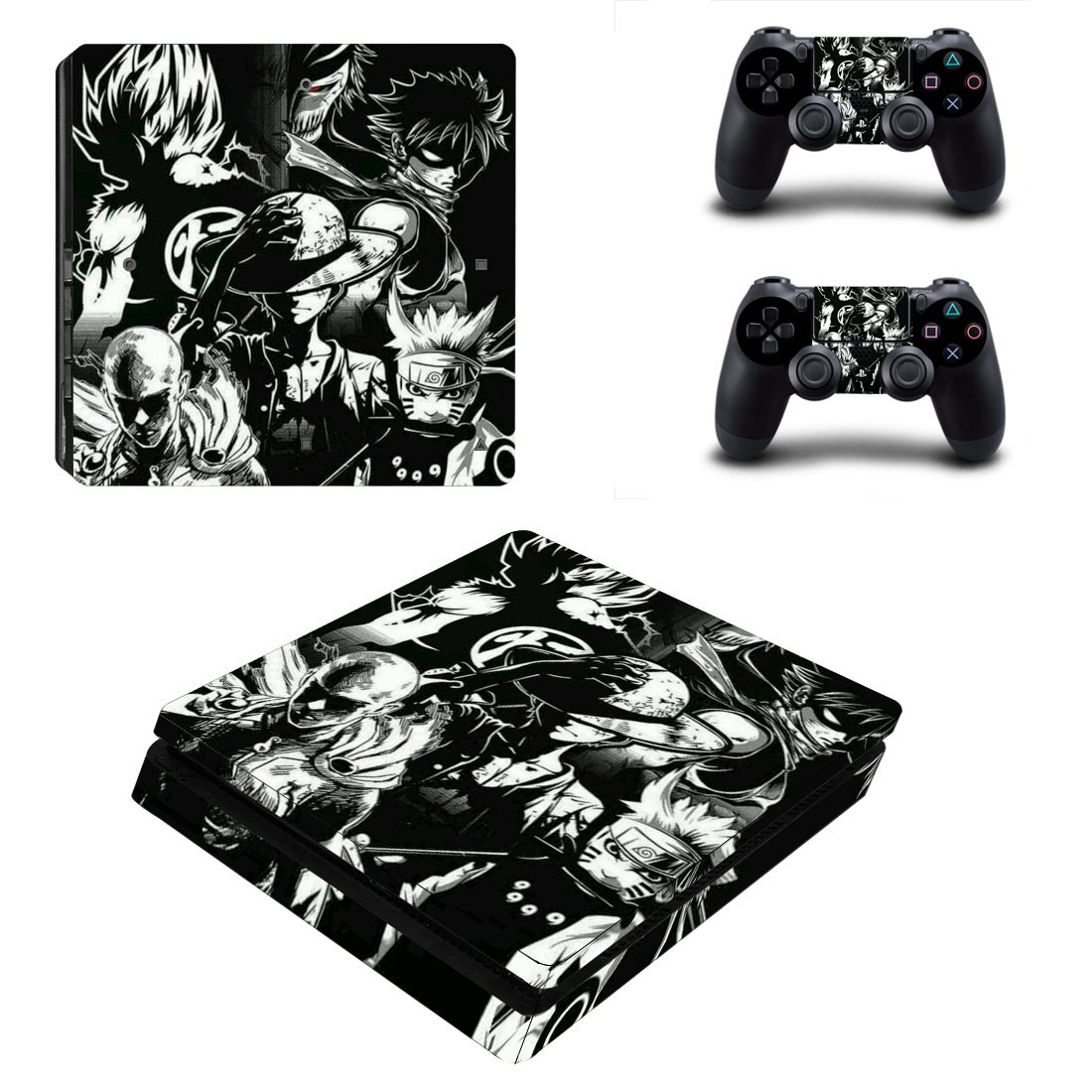 Naruto One Piece decal skin for PS4 Slim Console & Controllers