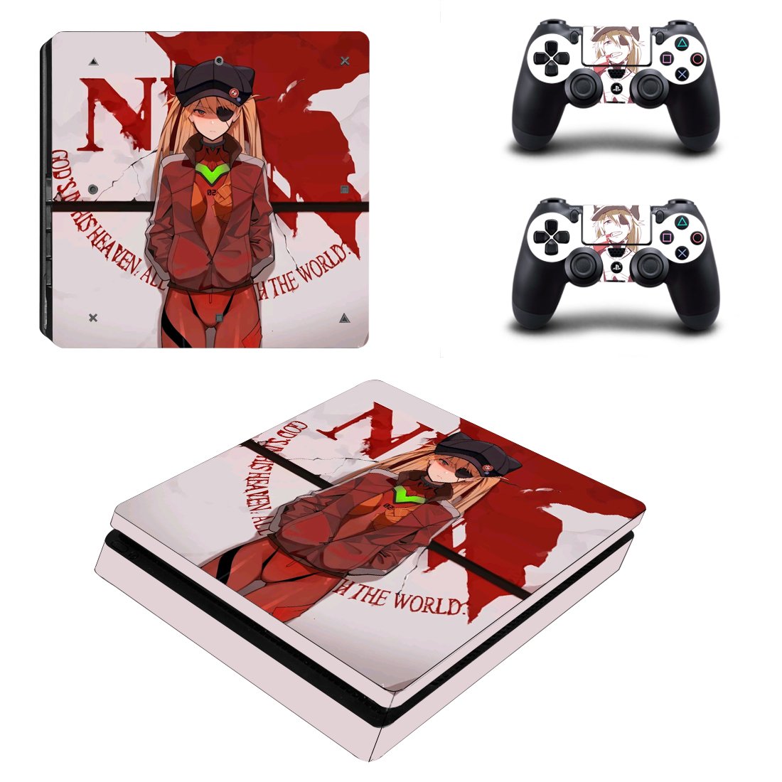 Neon Genesis Evangelion decal skin for PS4 Slim Console & Controllers