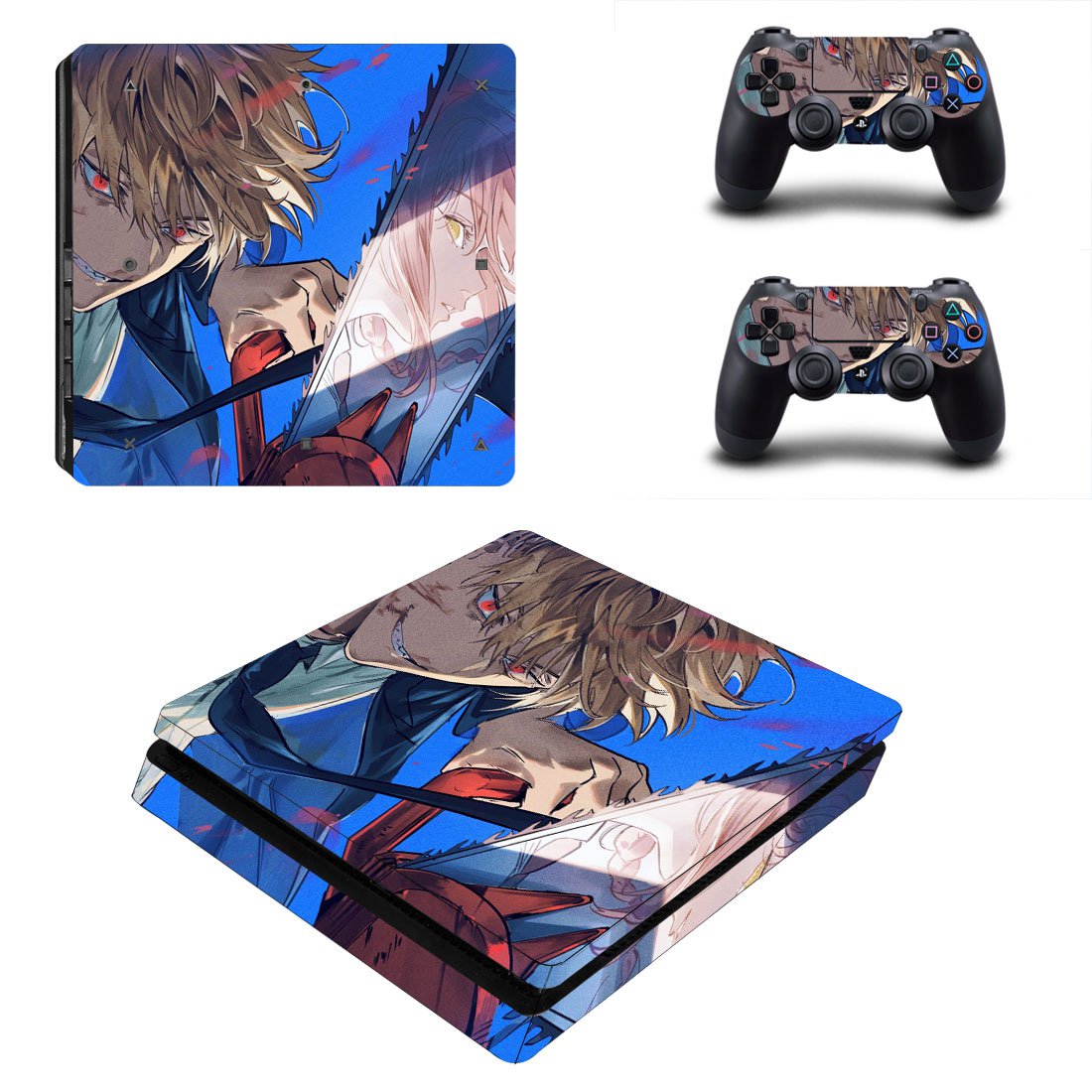Chainsaw Man Machima decal skin for PS4 Slim Console & Controllers