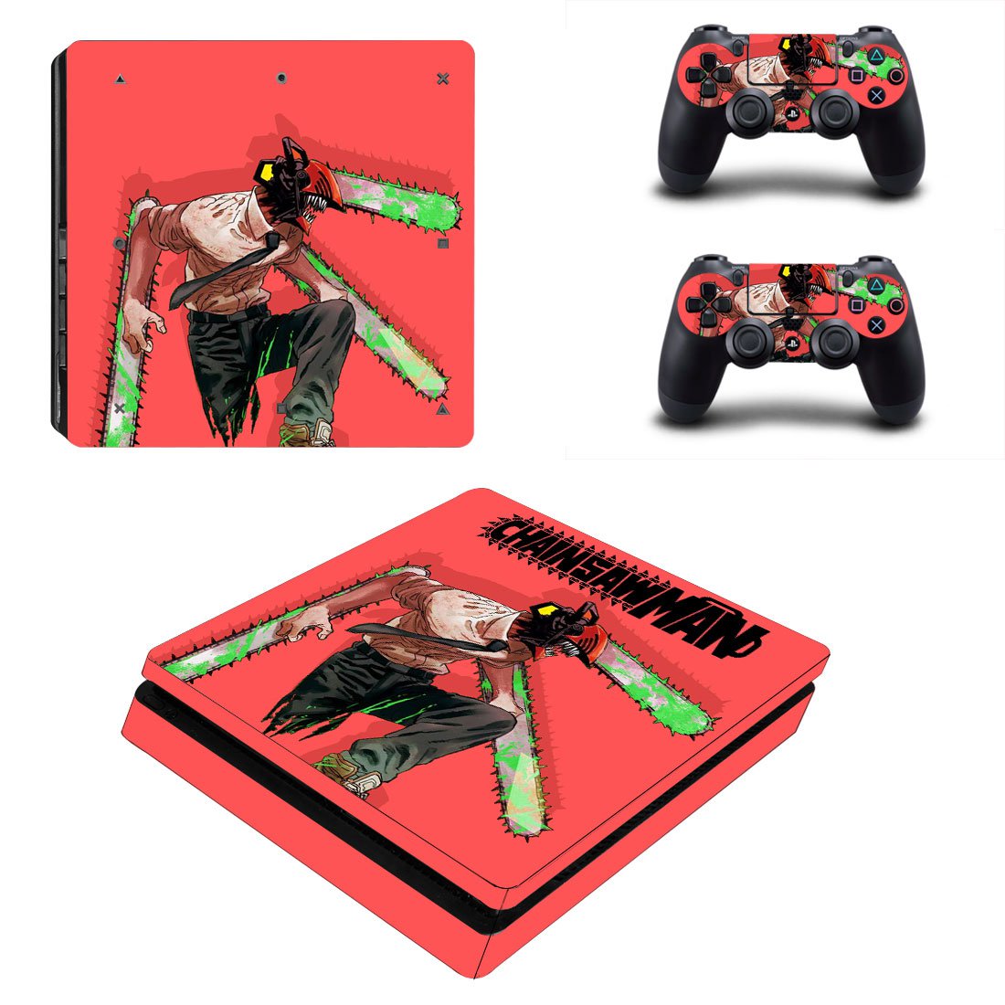 Chainsaw Man Machima decal skin for PS4 Slim Console & Controllers