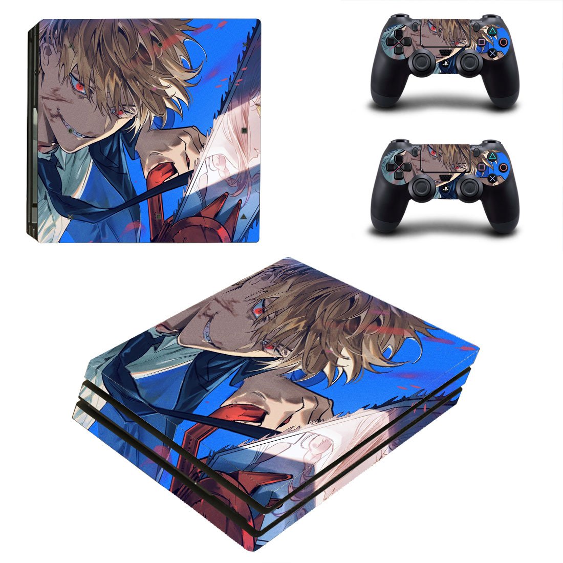 Chainsaw Man Machima decal skin for PS4 Pro Console & Controllers