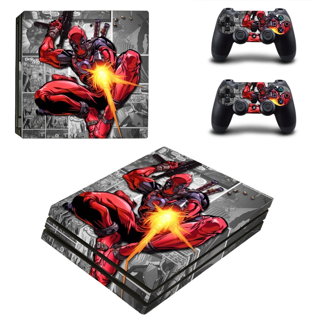 Deadpool decal skin for PS4 Pro Console & Controllers