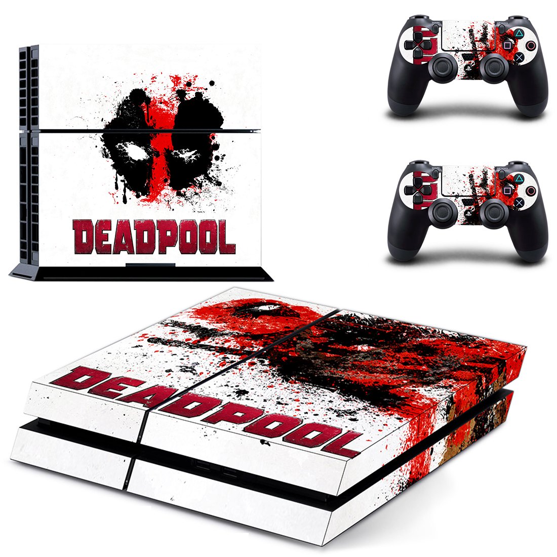 Deadpool decal skin for PlayStation 4 Console & Controllers