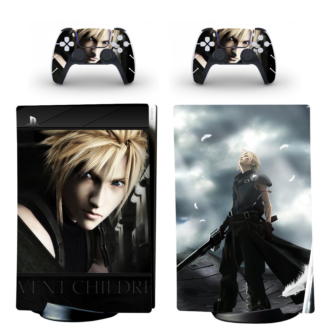 Final Fantasy decal skin for PS5 digital Console & 2 Controllers