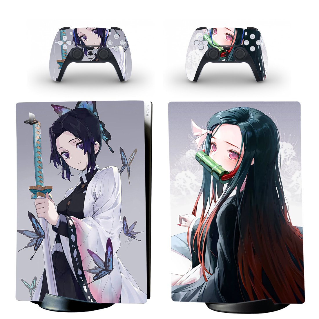 Demon Slayer decal skin for PS5 digital Console & 2 Controllers