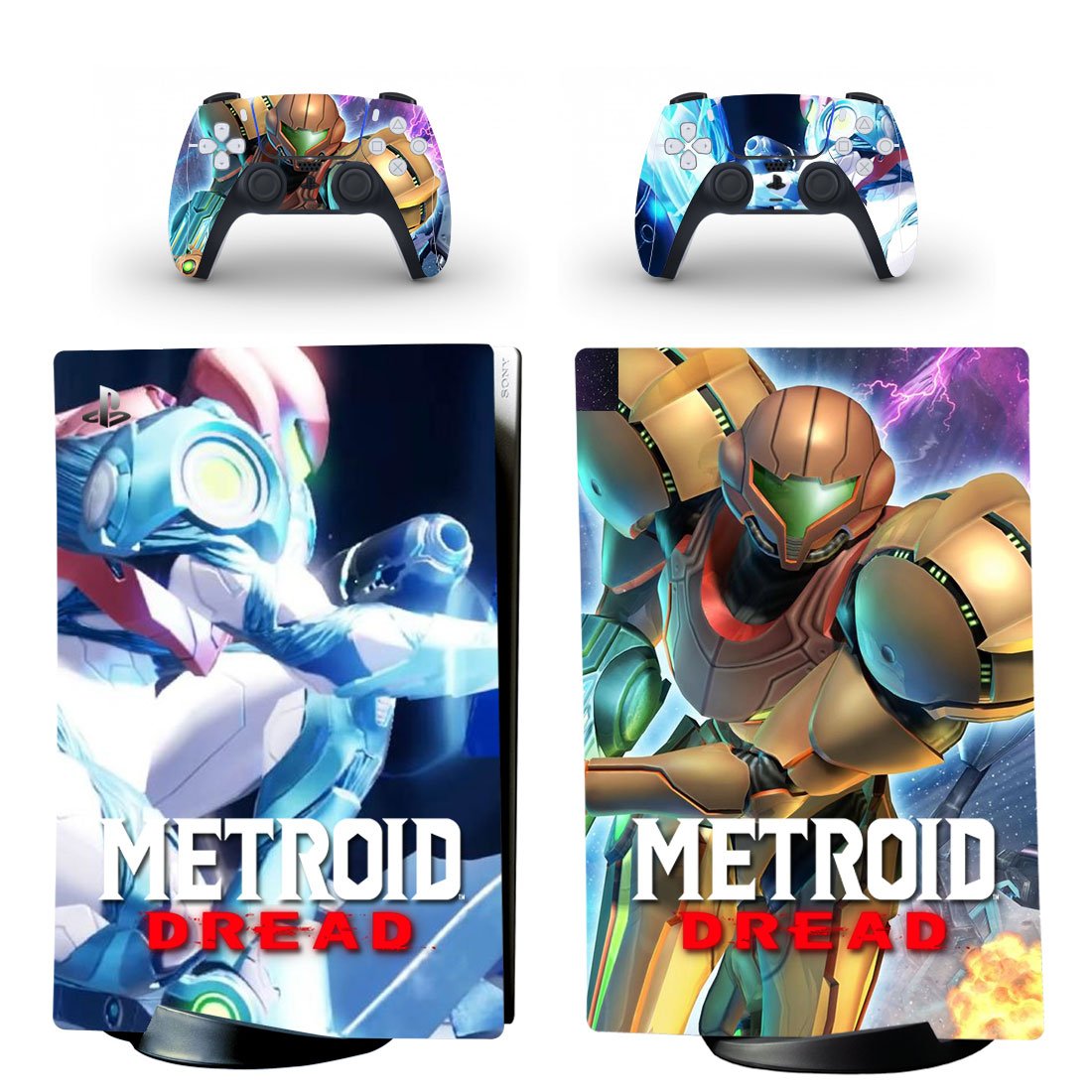 Metroid Dread decal skin for PS5 digital Console & 2 Controllers