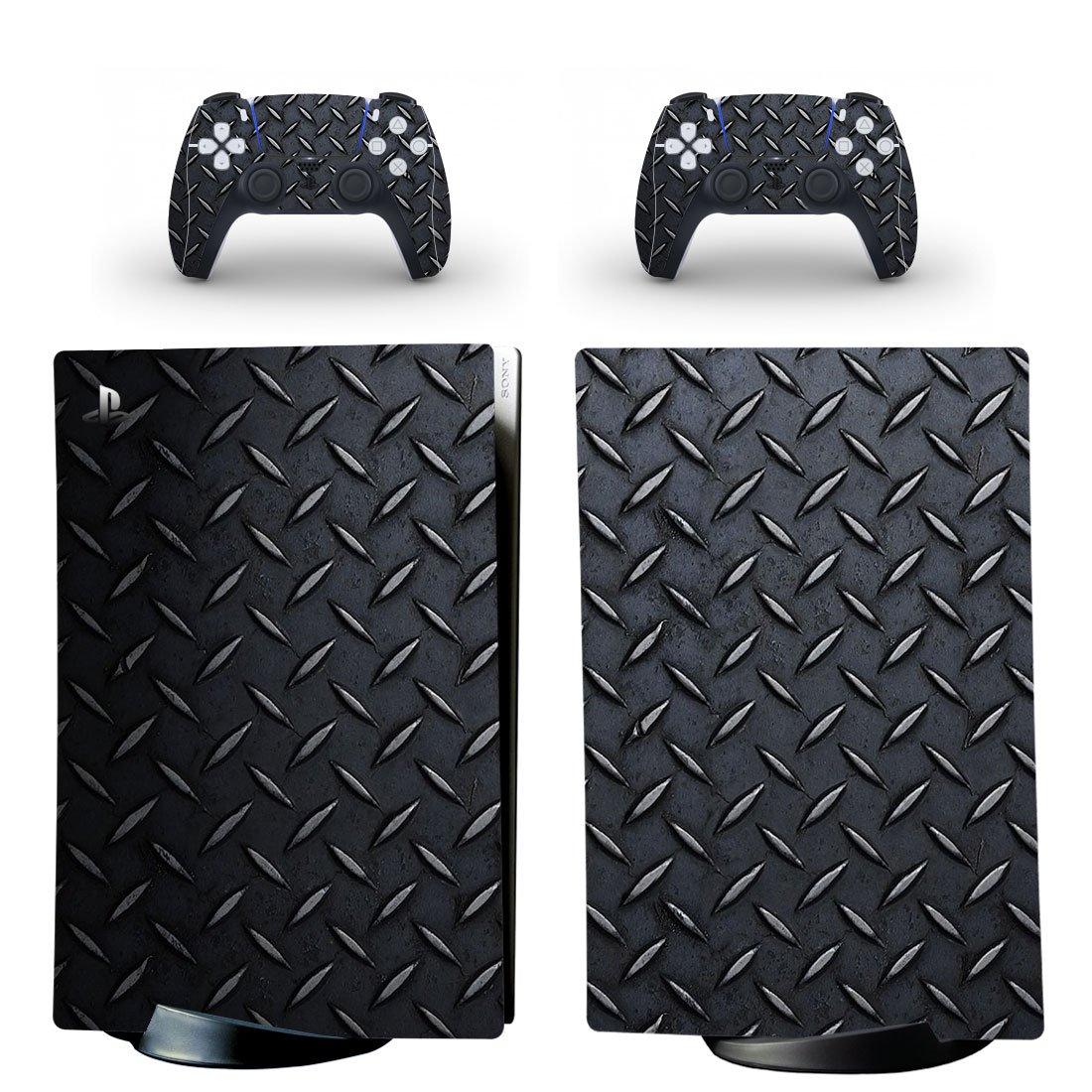 Metal Texture decal skin for PS5 digital Console & 2 Controllers