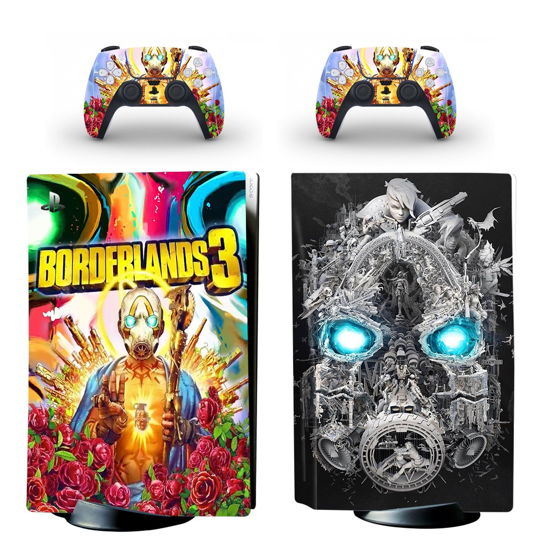 BorderLand 3 decal skin for PS5 disc Console and 2 Controllers