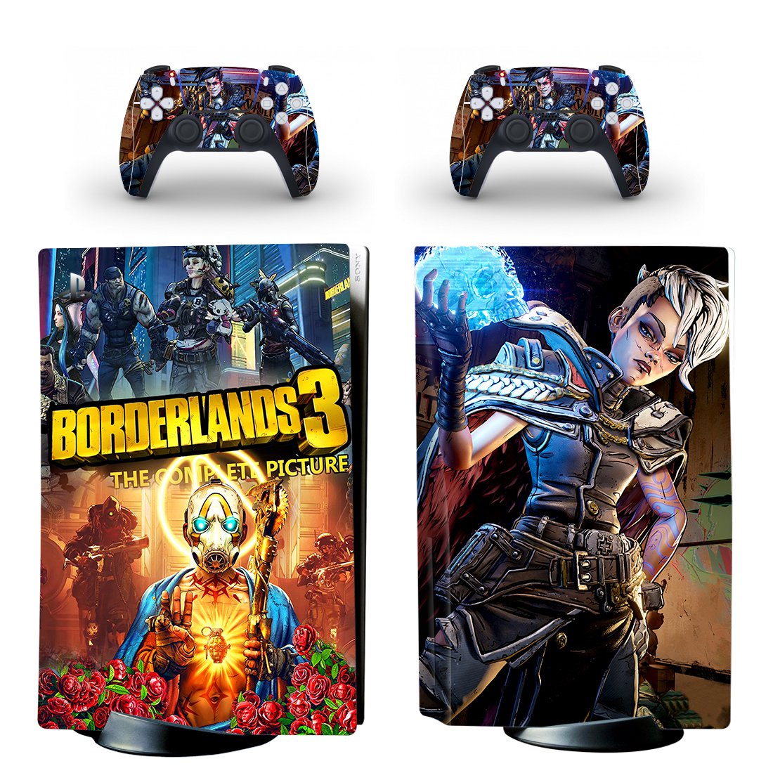 BorderLand 3 decal skin for PS5 disc Console and 2 Controllers