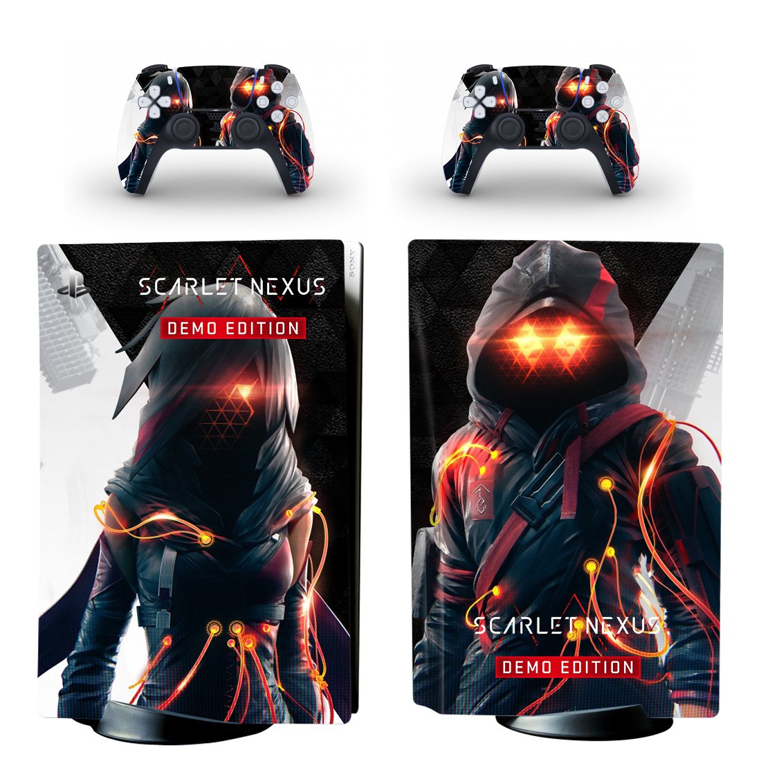 SCARLET NEXUS decal skin for PS5 disc Console and 2 Controllers