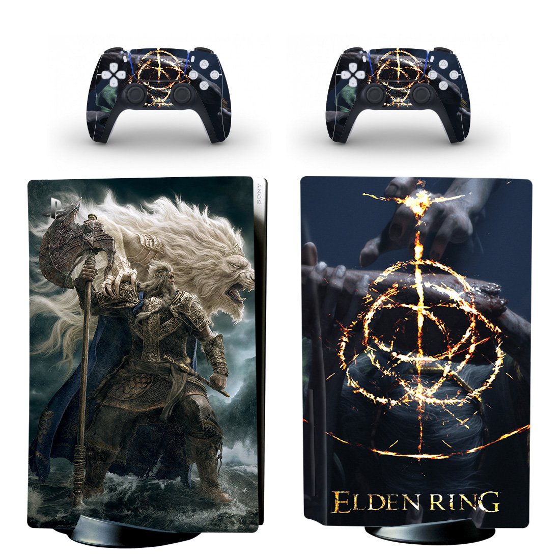 Elden Ring decal skin for PS5 disc Console and 2 Controllers