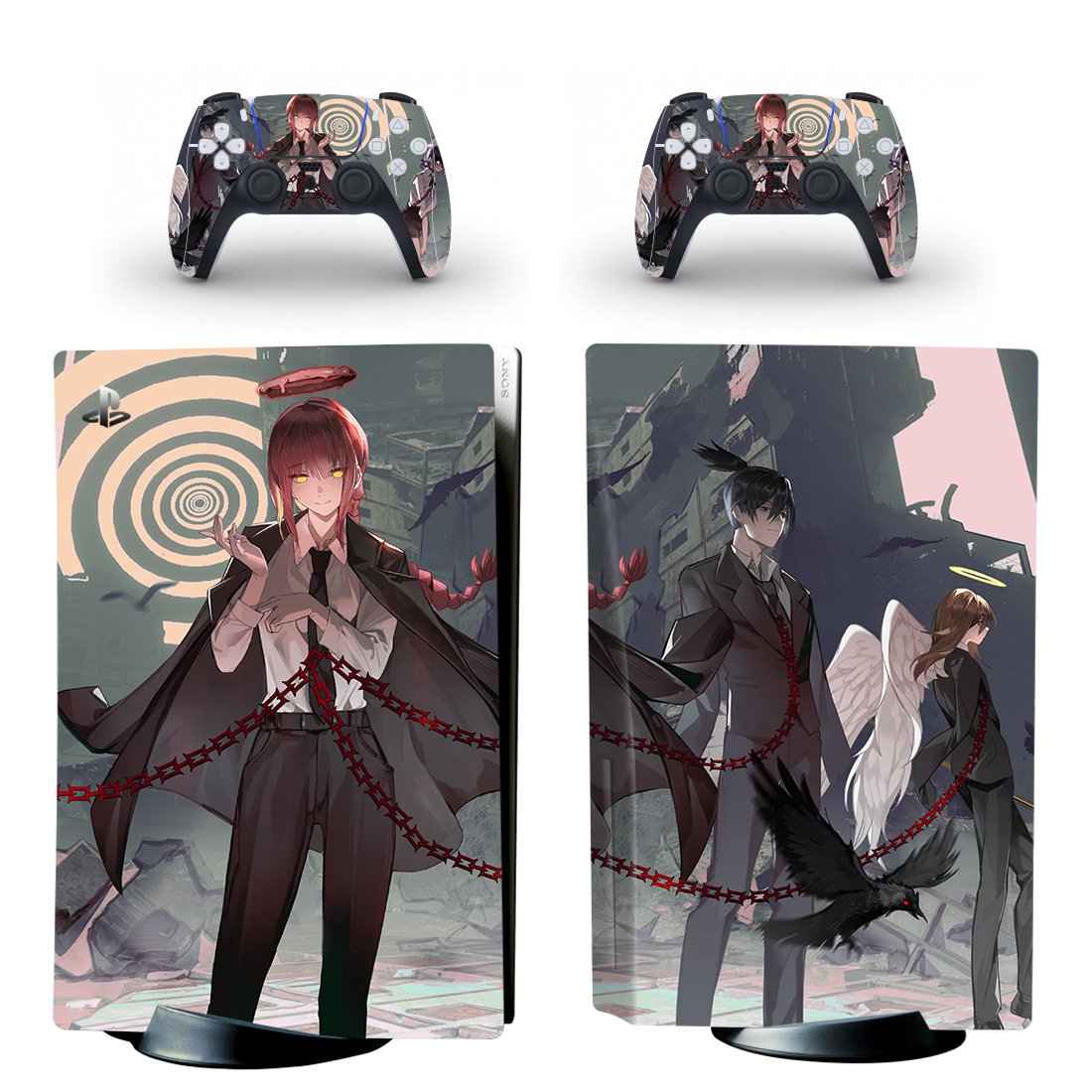 Chainsaw Man decal skin for PS5 disc Console and 2 Controllers