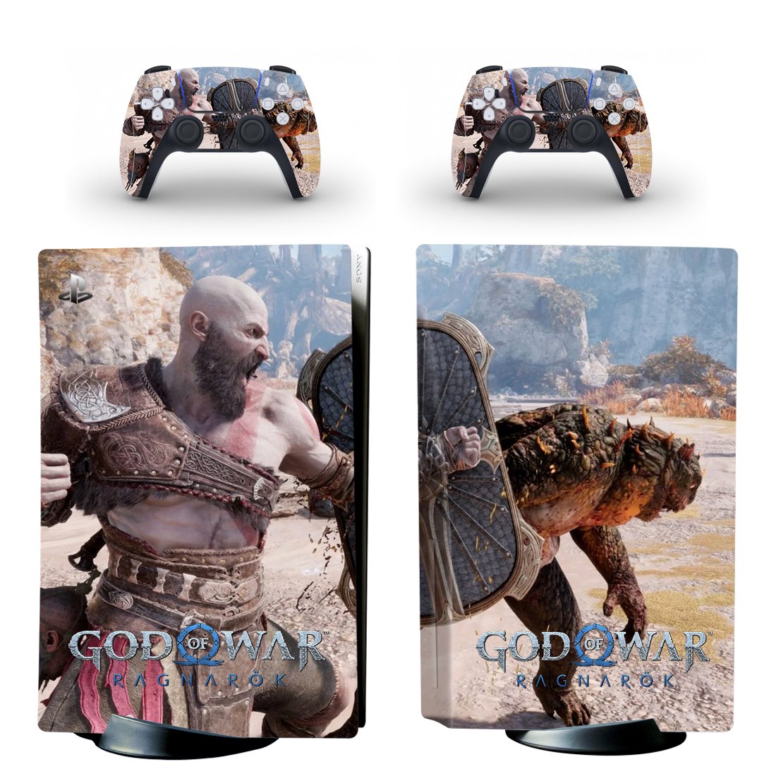 God of War Ragnarok decal skin for PS5 disc Console and 2 Controllers