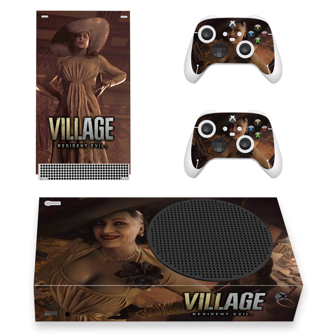 Resident Evil Village decal skin for Xbox Series S Console & 2 Controllers