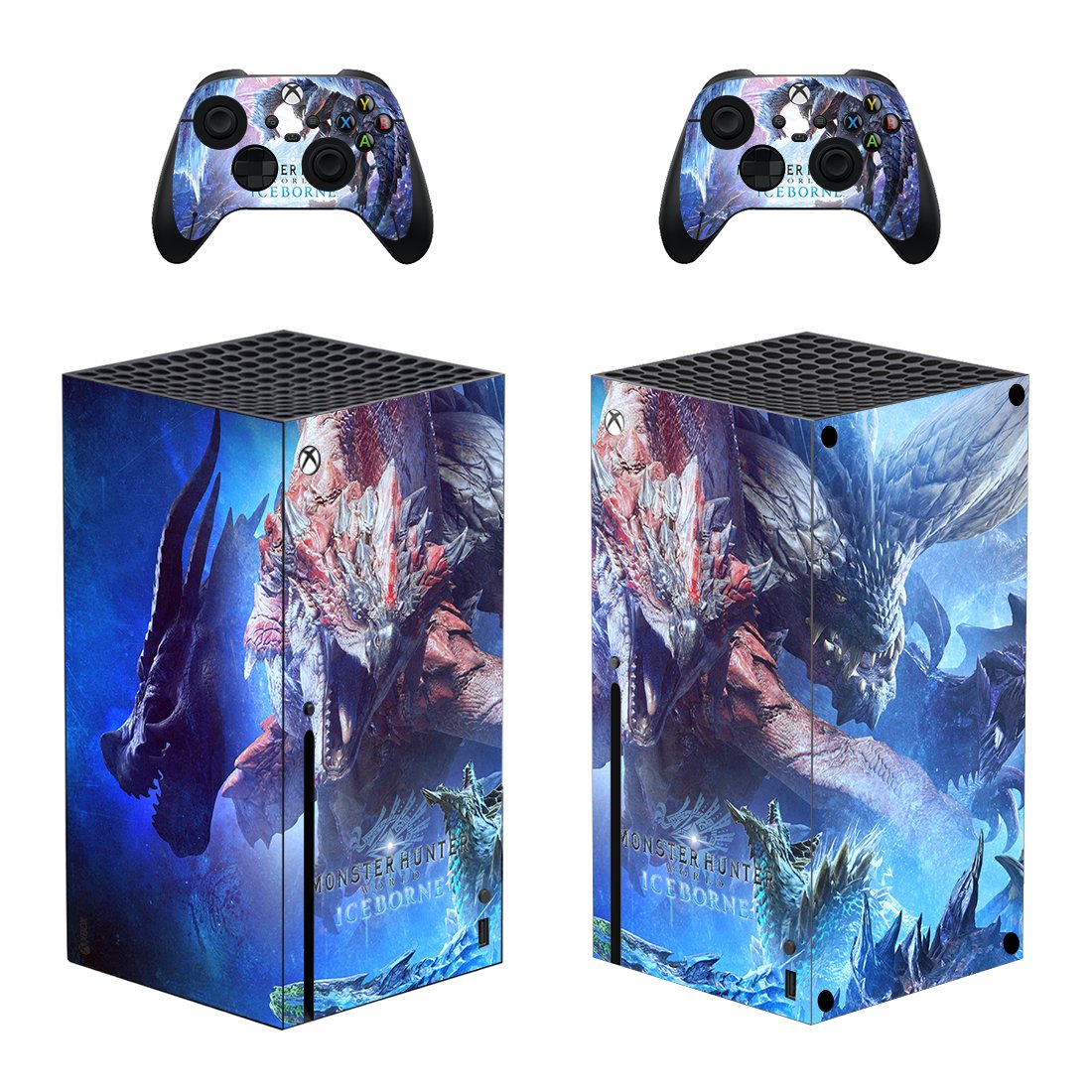 MHW Iceborne decal skin for Xbox Series X Console & 2 Controllers