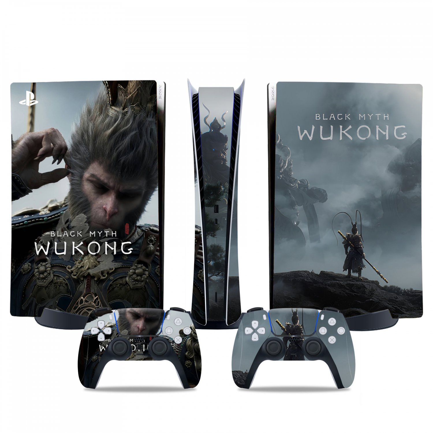 Black Myth Wukong decal skin for PS5 digital Console & 2 Controllers