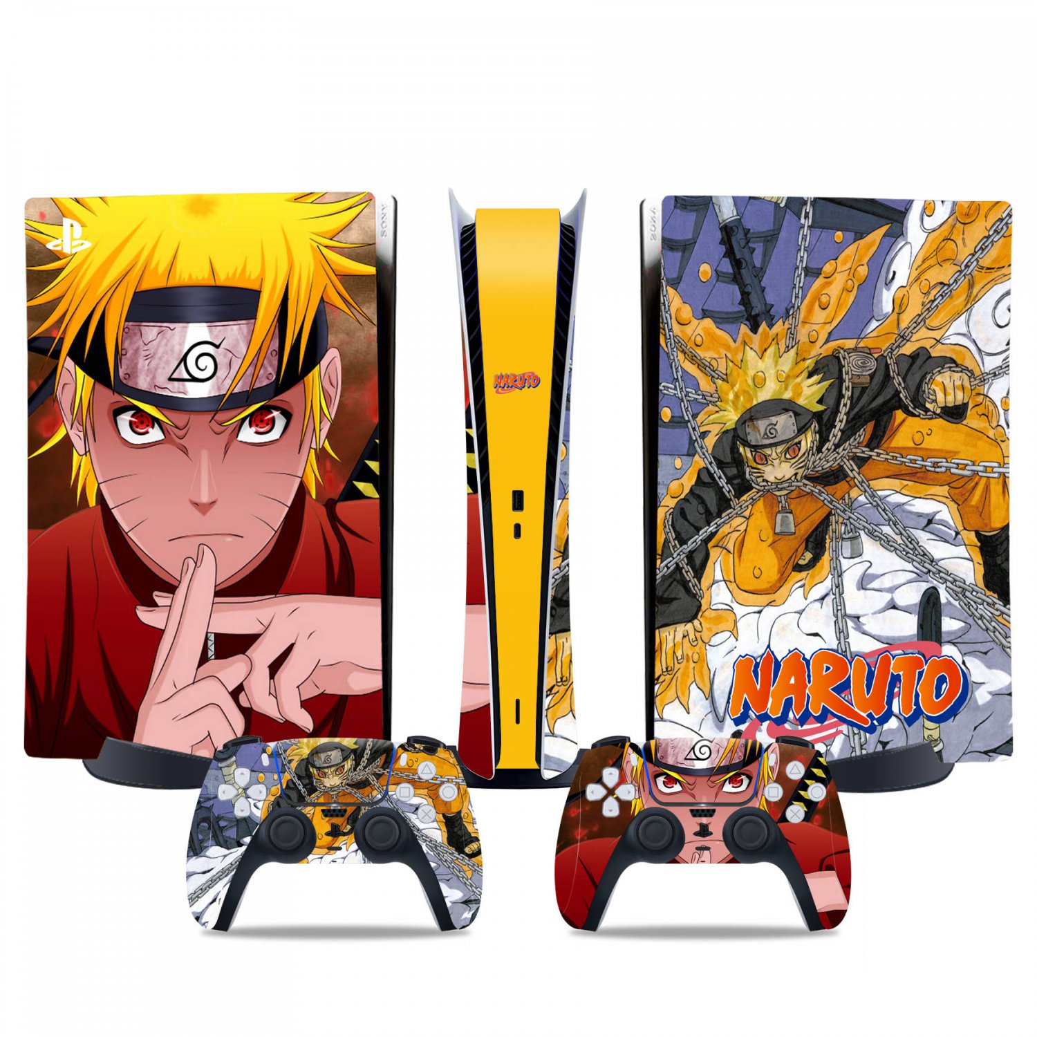 Naruto decal skin for PS5 digital Console & 2 Controllers