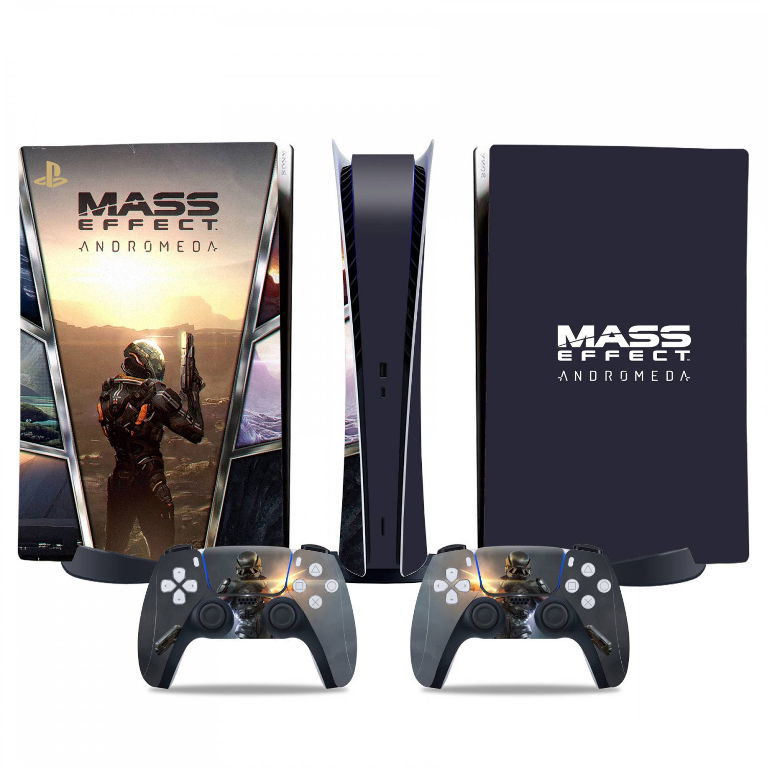 Mass Effect decal skin for PS5 digital Console & 2 Controllers