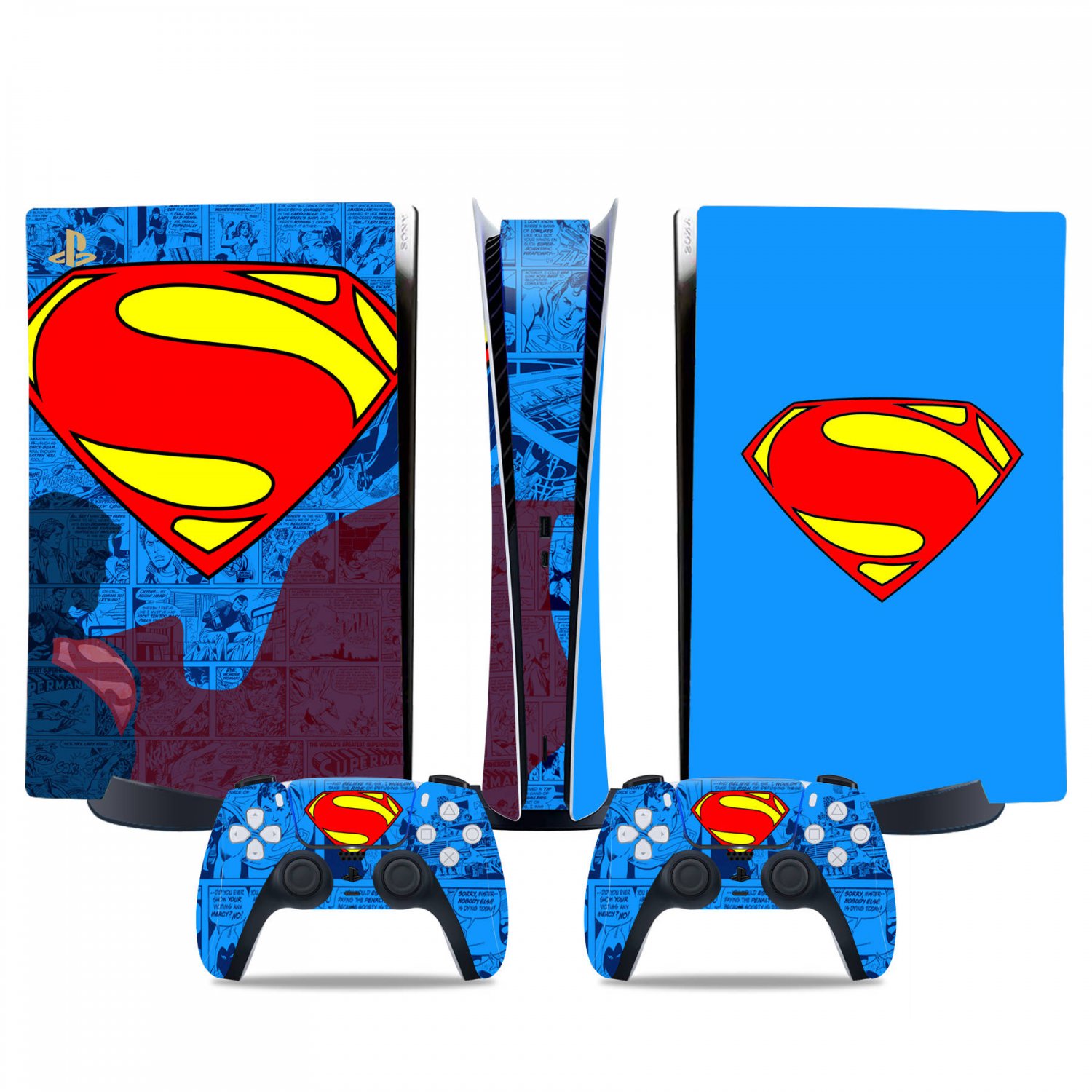 Superman decal skin for PS5 digital Console & 2 Controllers