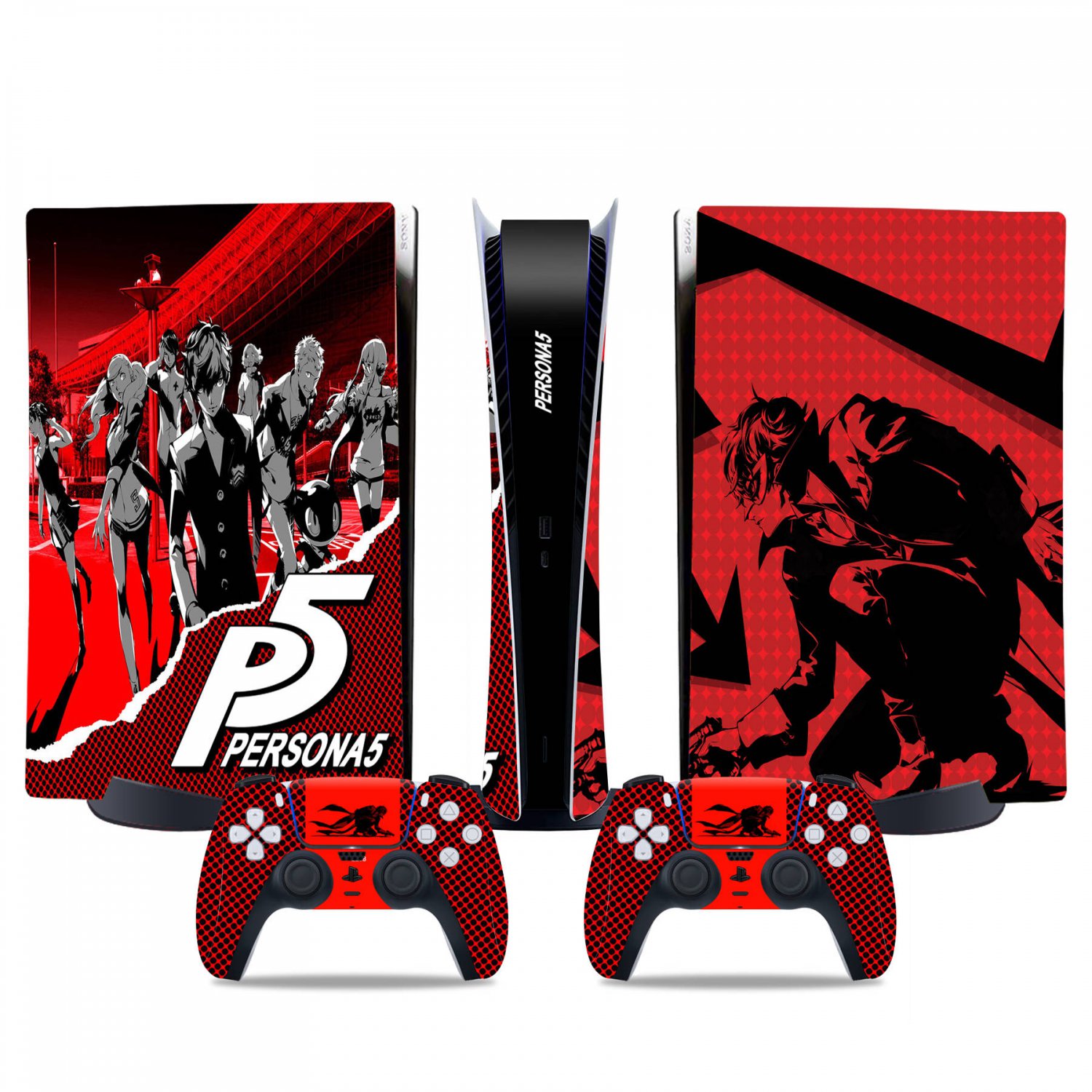 Persona 5 decal skin for PS5 digital Console & 2 Controllers