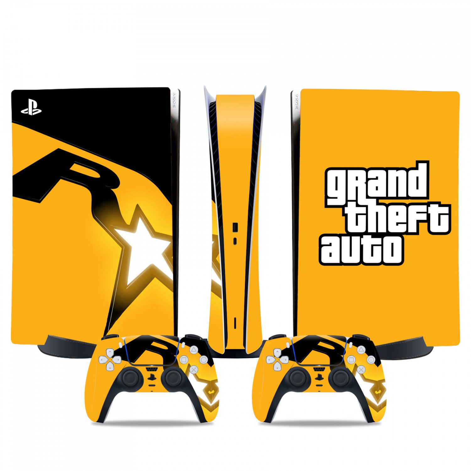 Grand Theft Auto decal skin for PS5 digital Console & 2 Controllers