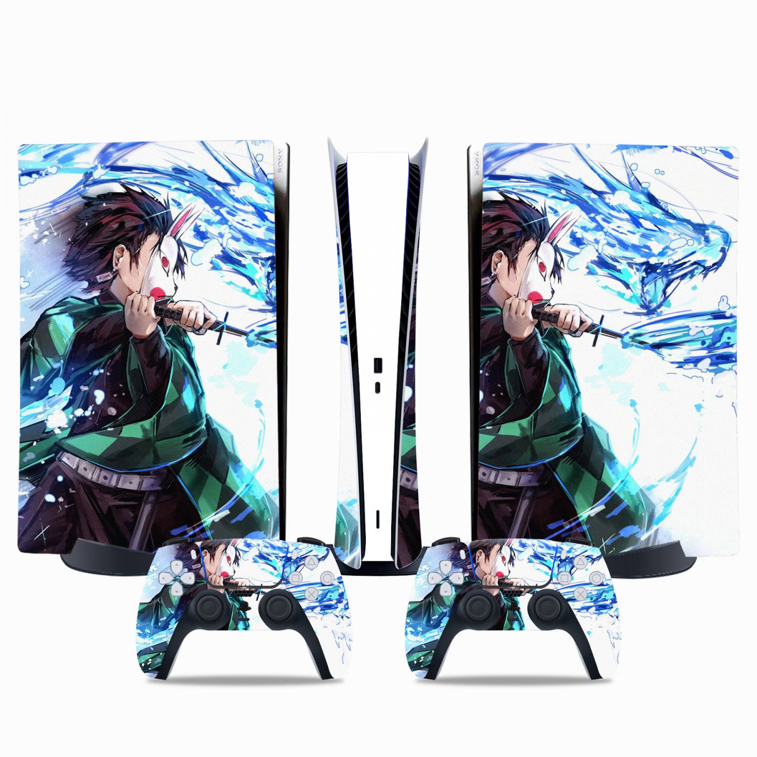 Demon Slayer decal skin for PS5 digital Console & 2 Controllers