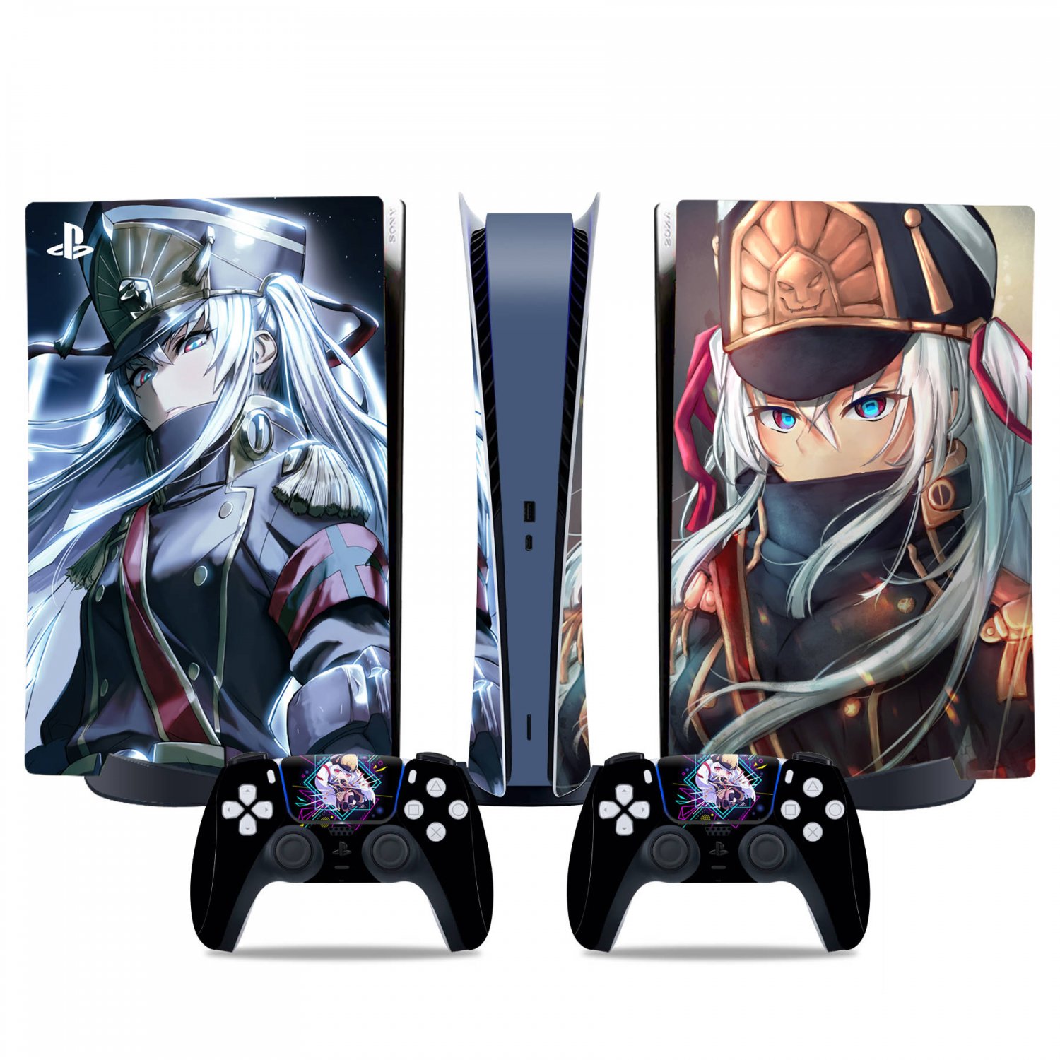 Anime Girl decal skin for PS5 digital Console & 2 Controllers