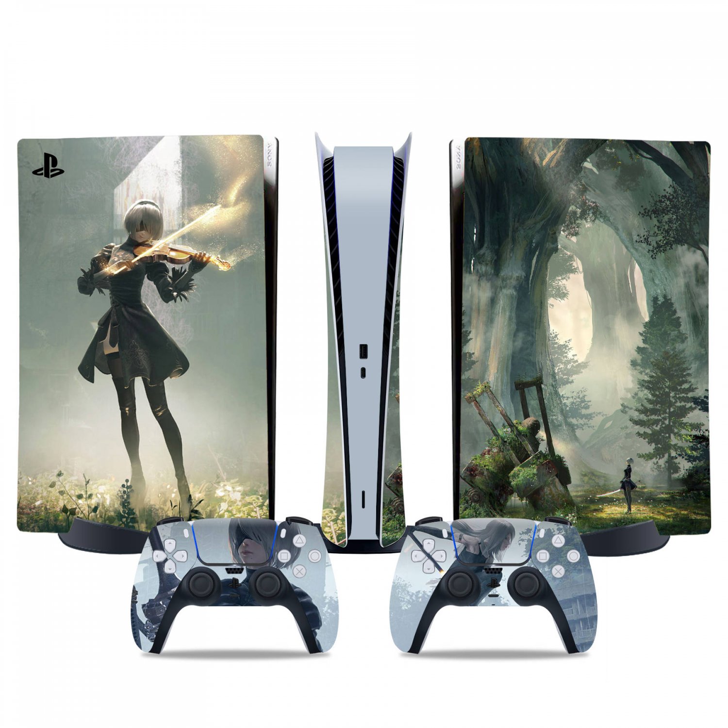 Nier Automata 2B decal skin for PS5 digital Console & 2 Controllers