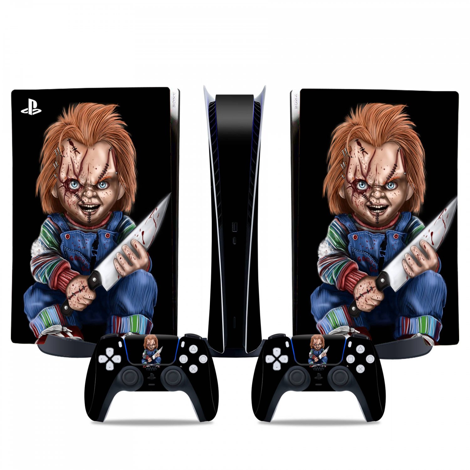 Chucky decal skin for PS5 digital Console & 2 Controllers