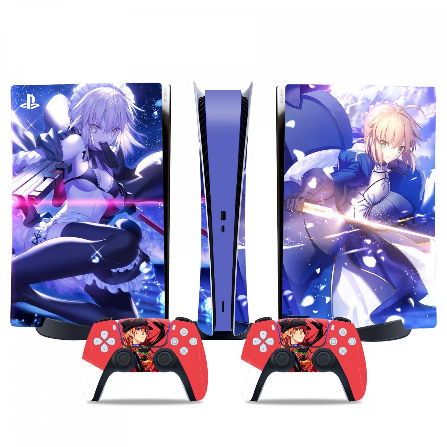 Anime Girl decal skin for PS5 digital Console & 2 Controllers