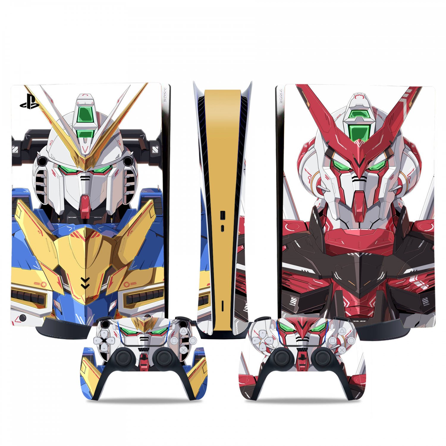 Gundam decal skin for PS5 digital Console & 2 Controllers