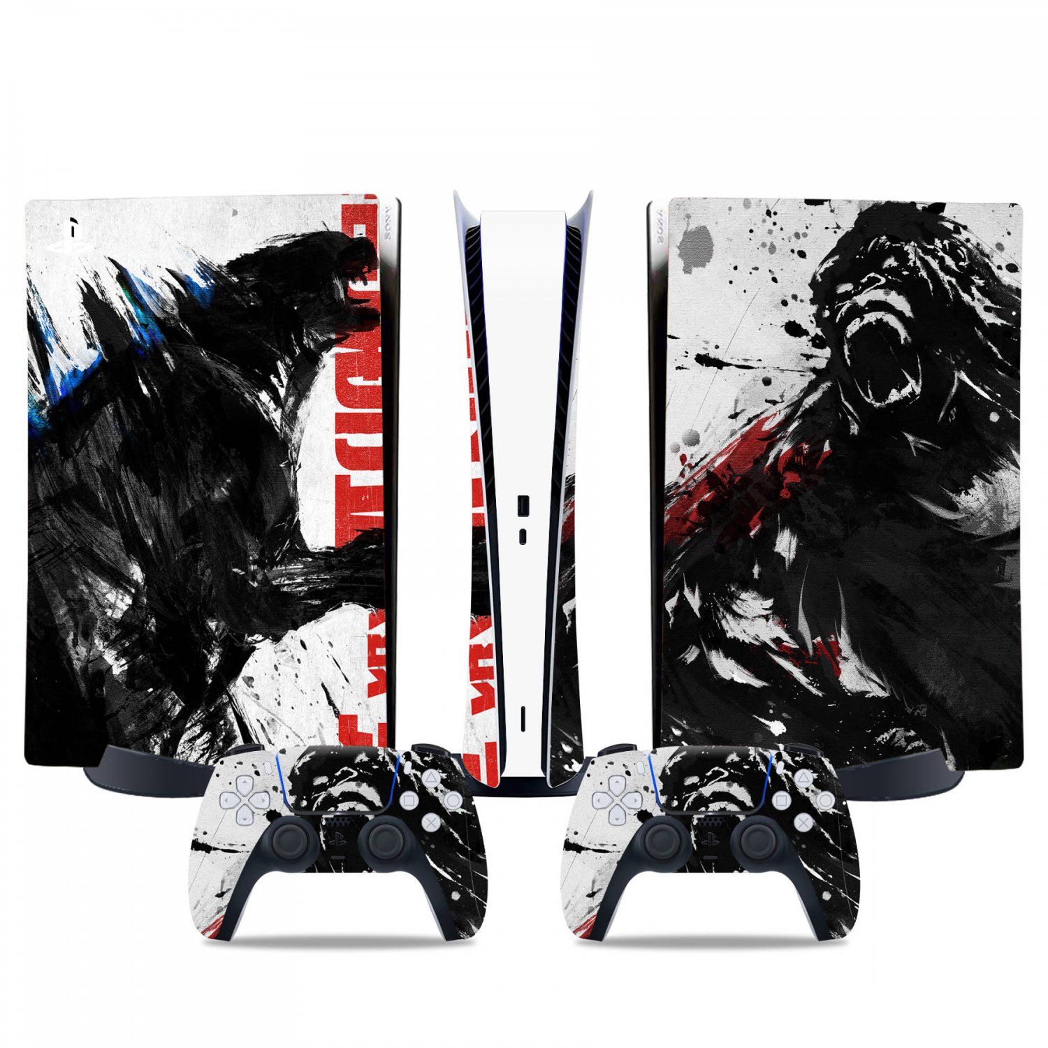 Godzilla vs Kong decal skin for PS5 digital Console & 2 Controllers