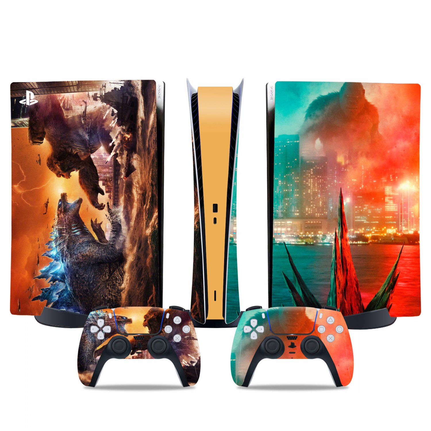 Godzilla vs Kong decal skin for PS5 digital Console & 2 Controllers
