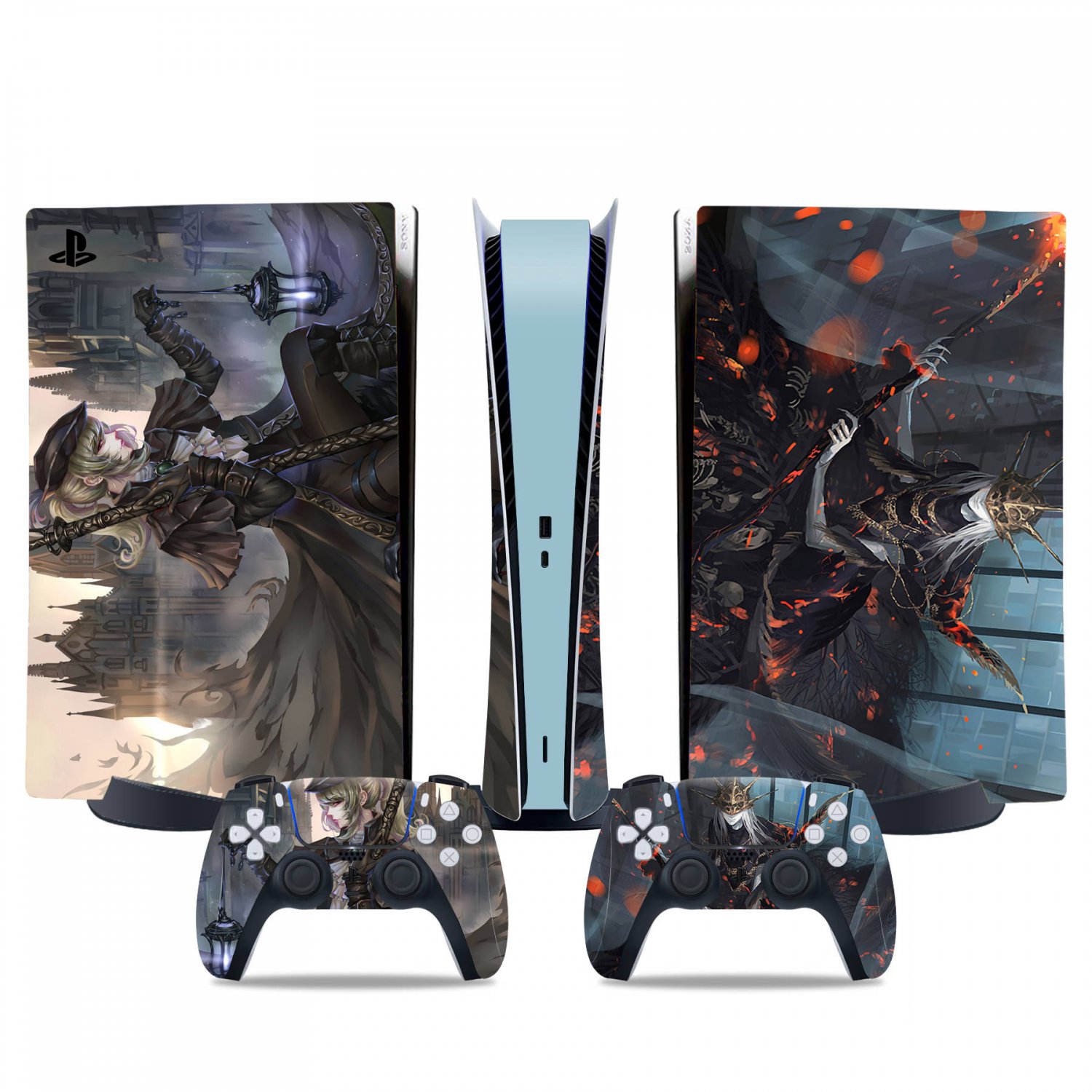 Bloodborne decal skin for PS5 digital Console & 2 Controllers