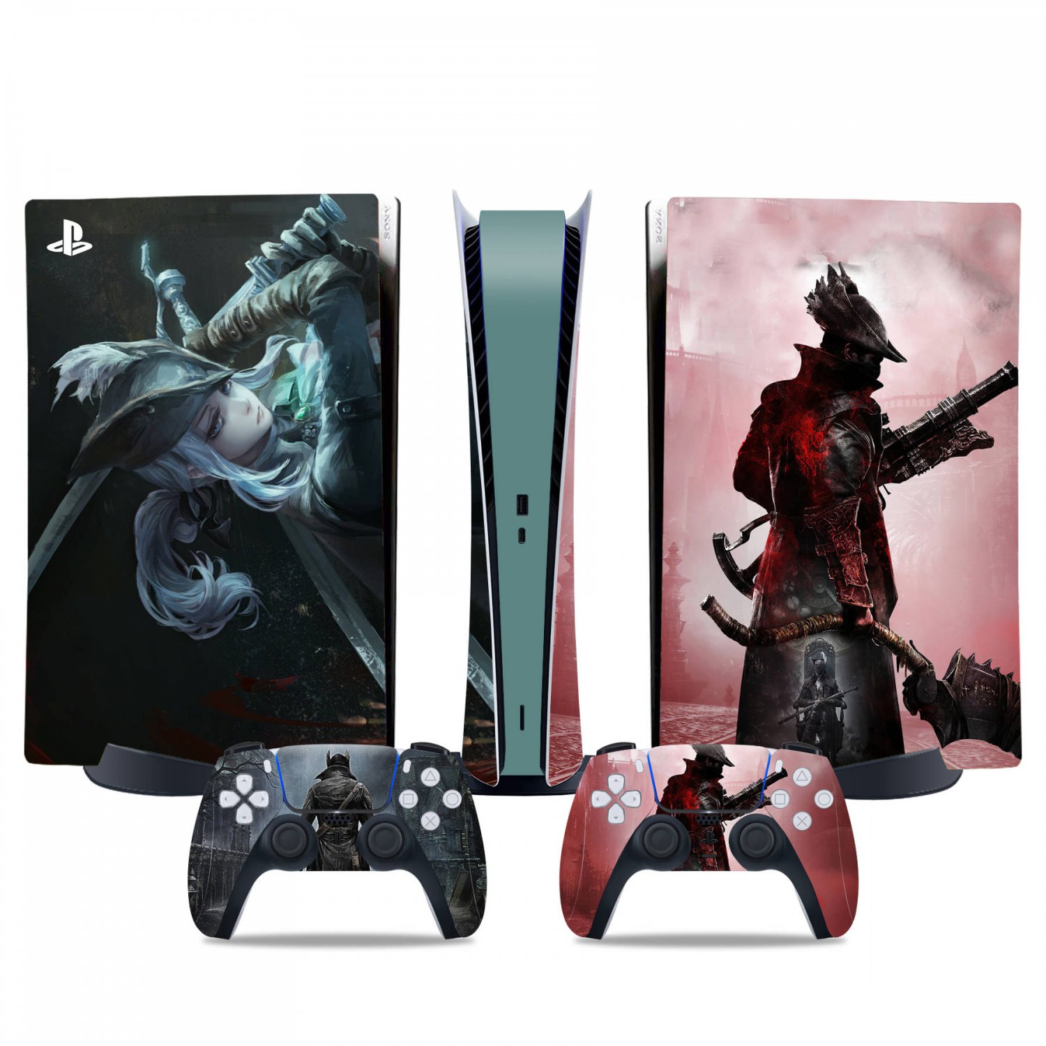 Bloodborne decal skin for PS5 digital Console & 2 Controllers