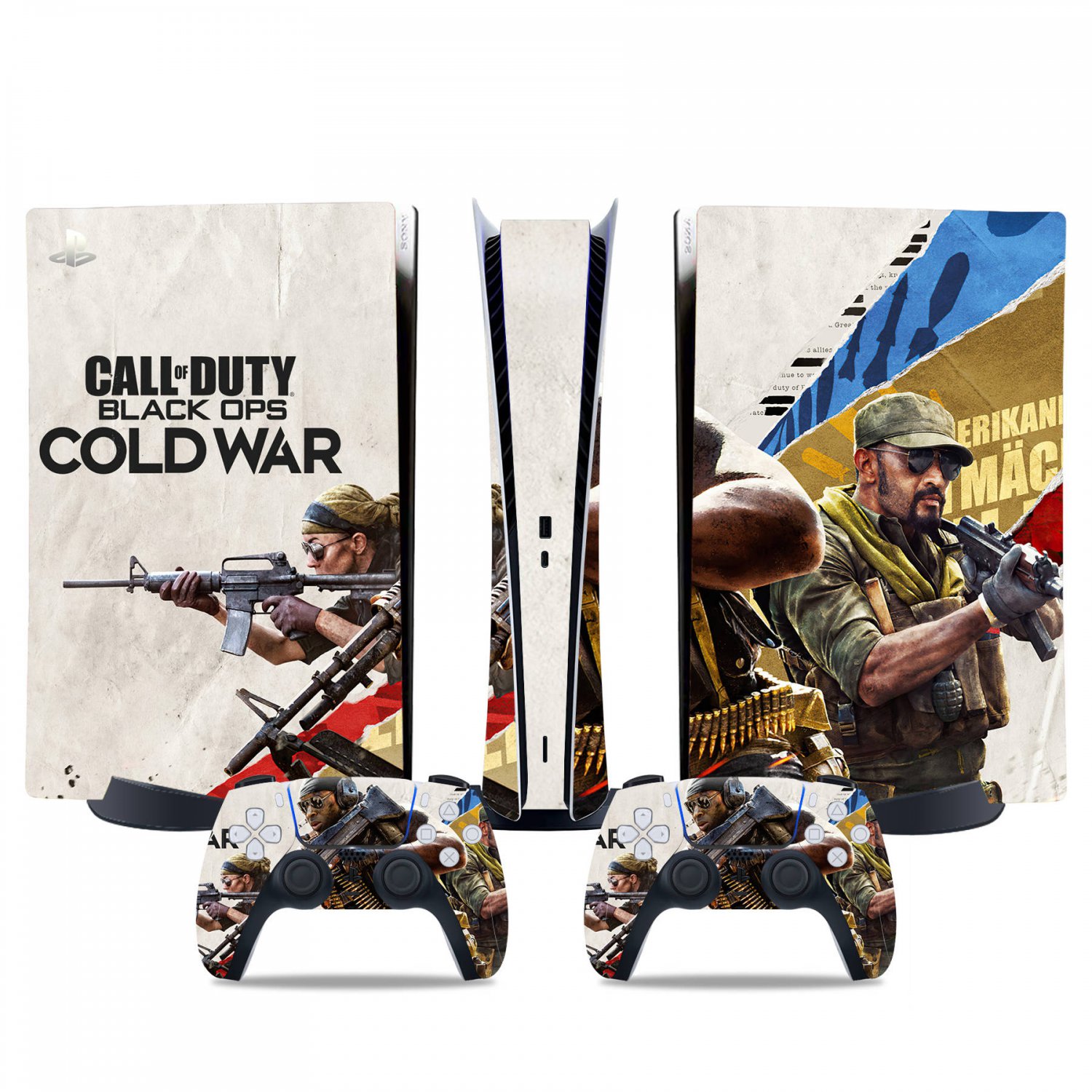 Black ops Cold War decal skin for PS5 digital Console & 2 Controllers
