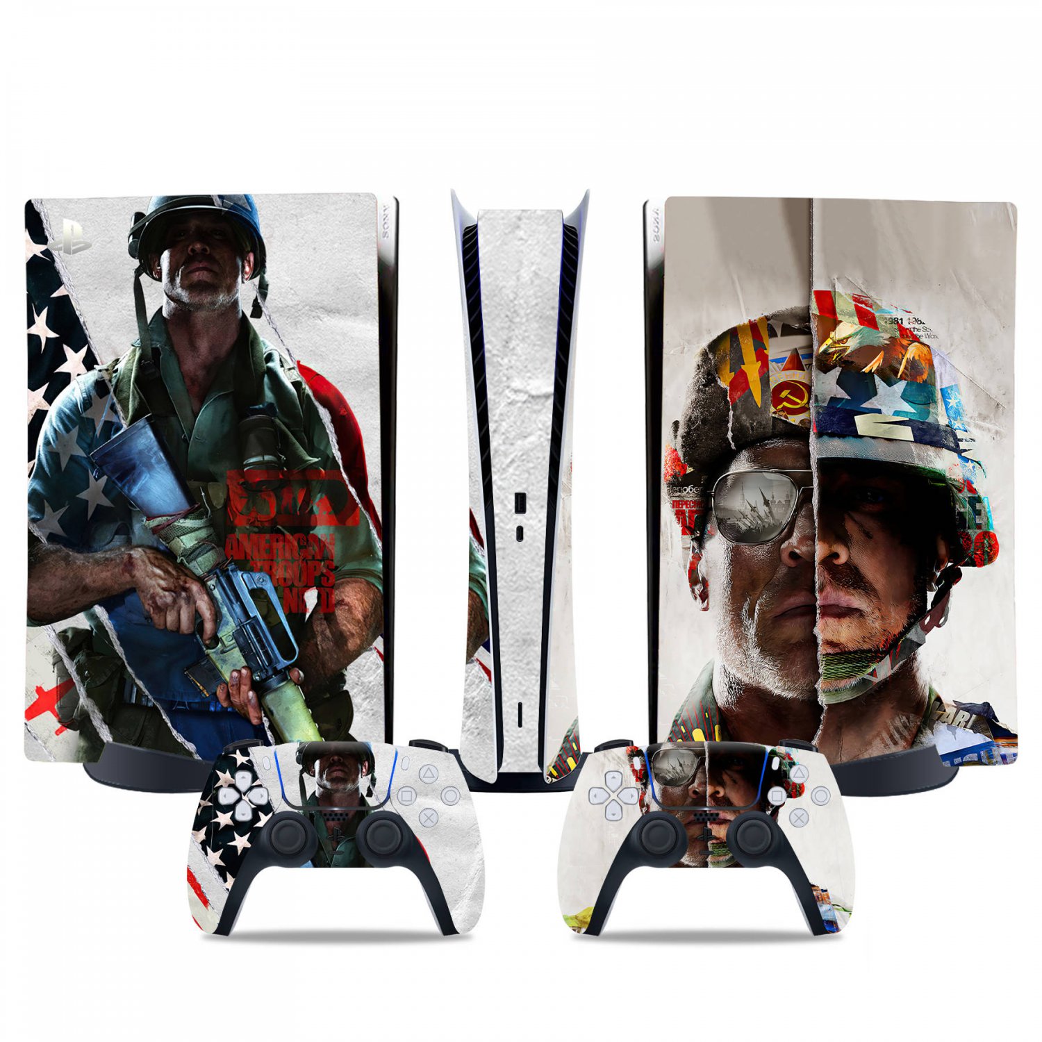 Black ops Cold War decal skin for PS5 digital Console & 2 Controllers