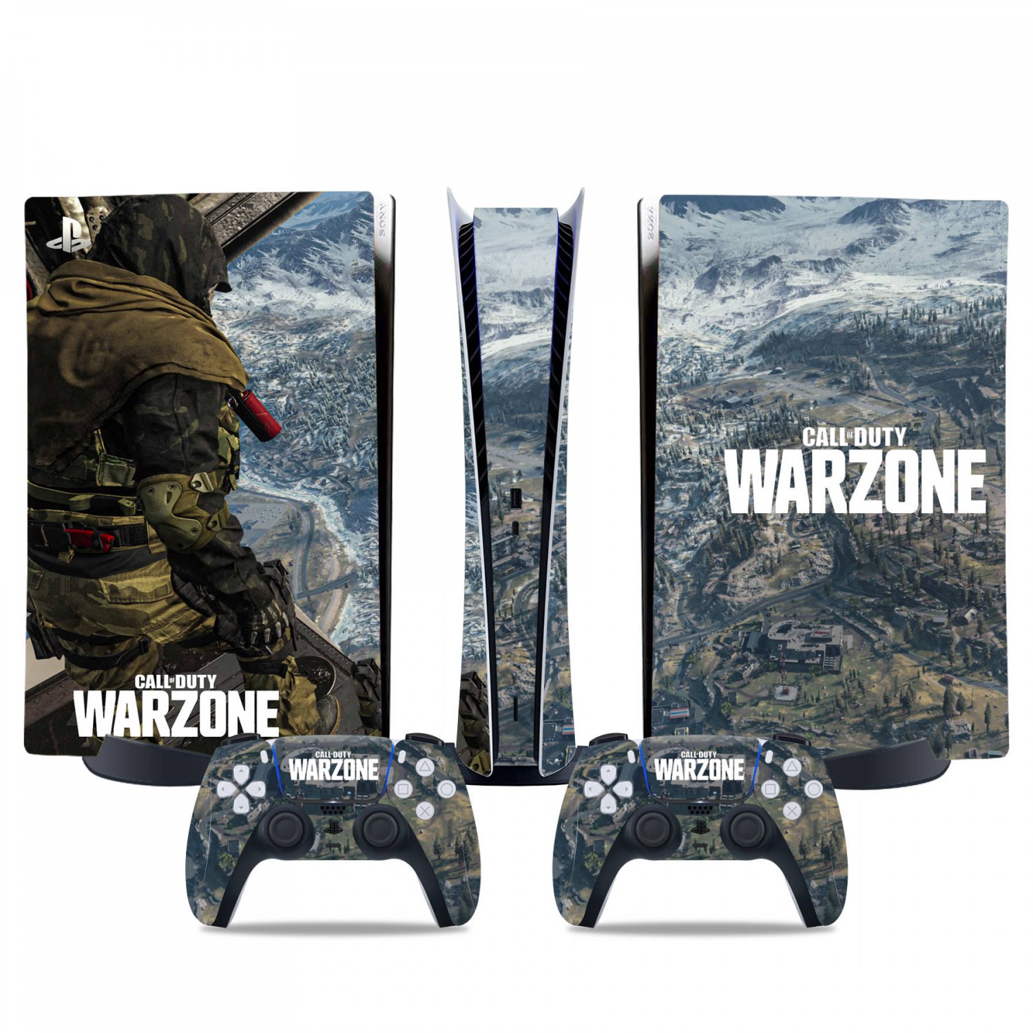 Call of Duty Warzone decal skin for PS5 digital Console & 2 Controllers