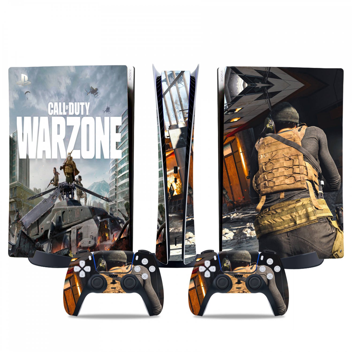 Call of Duty Warzone decal skin for PS5 digital Console & 2 Controllers