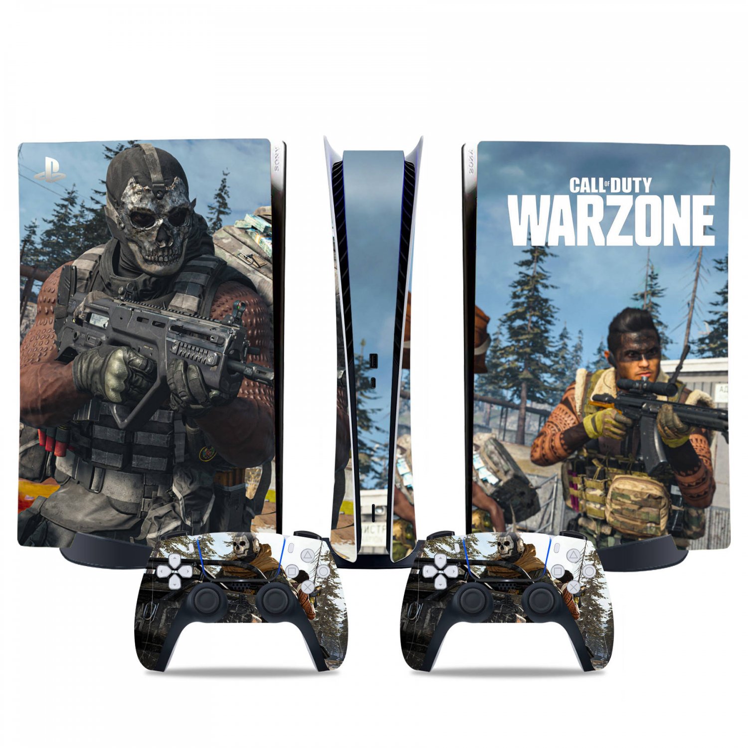 Call of Duty Warzone decal skin for PS5 digital Console & 2 Controllers