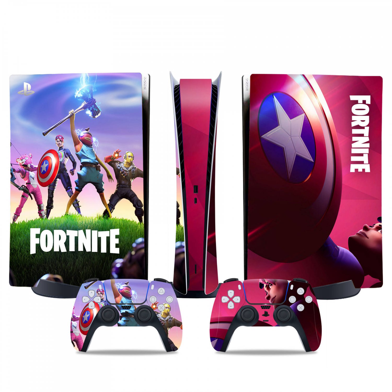 Fortnite decal skin for PS5 digital Console & 2 Controllers