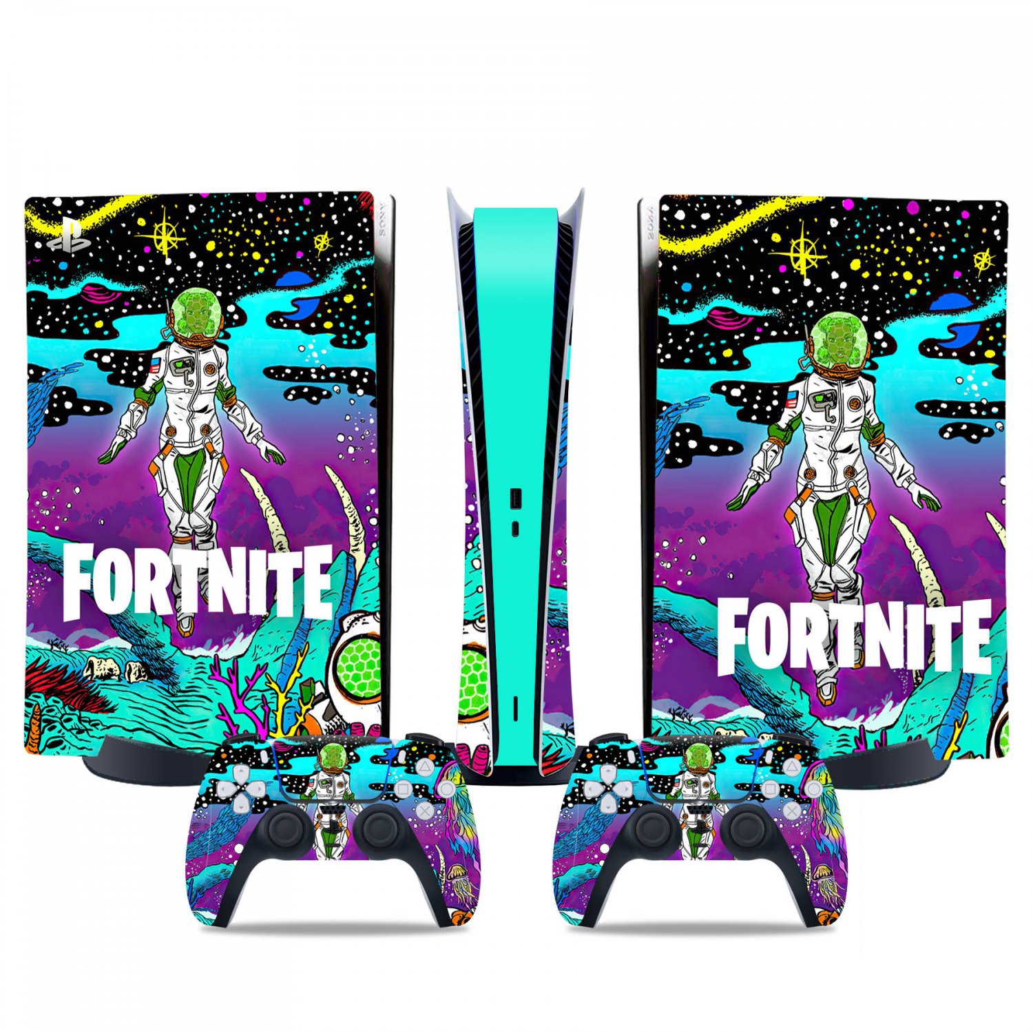 Fortnite decal skin for PS5 digital Console & 2 Controllers