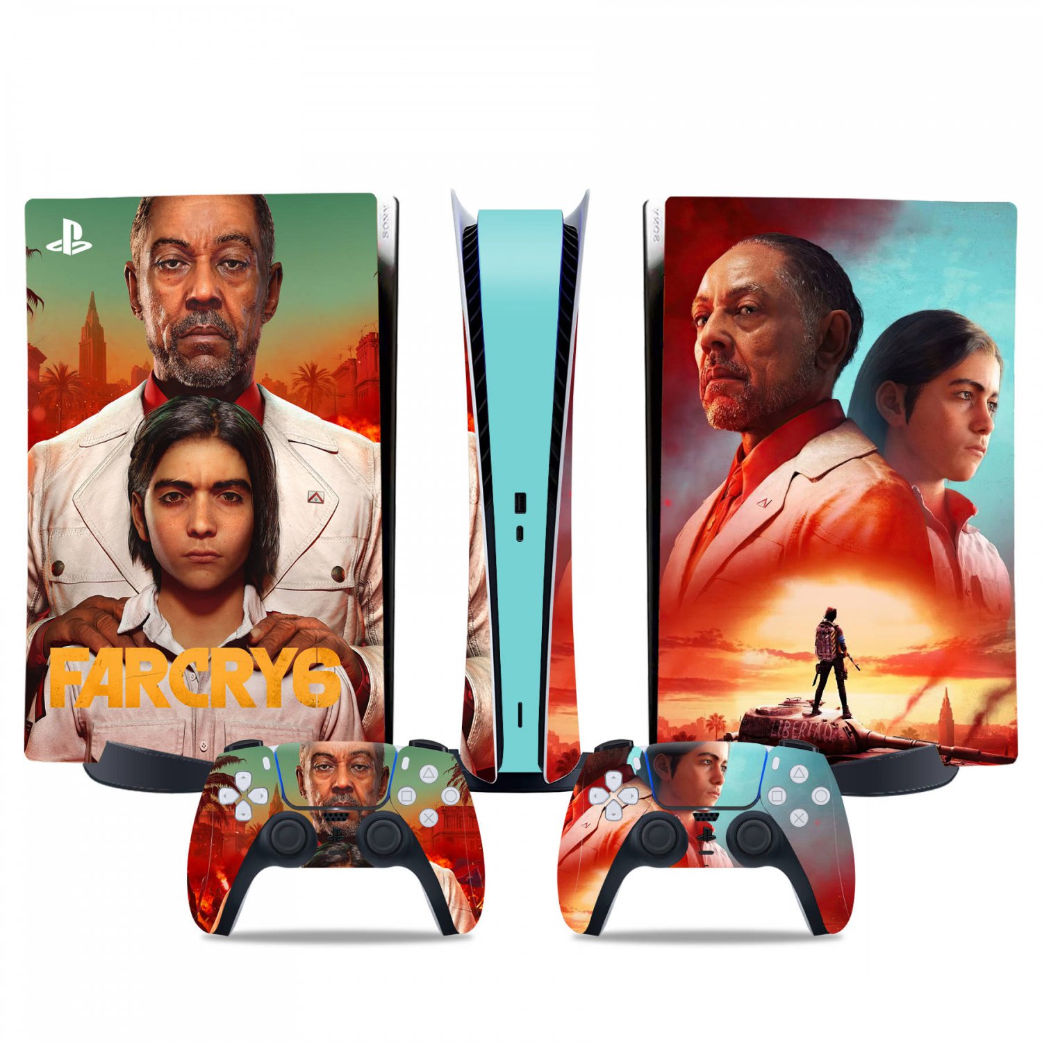 Far Cry 6 decal skin for PS5 digital Console & 2 Controllers