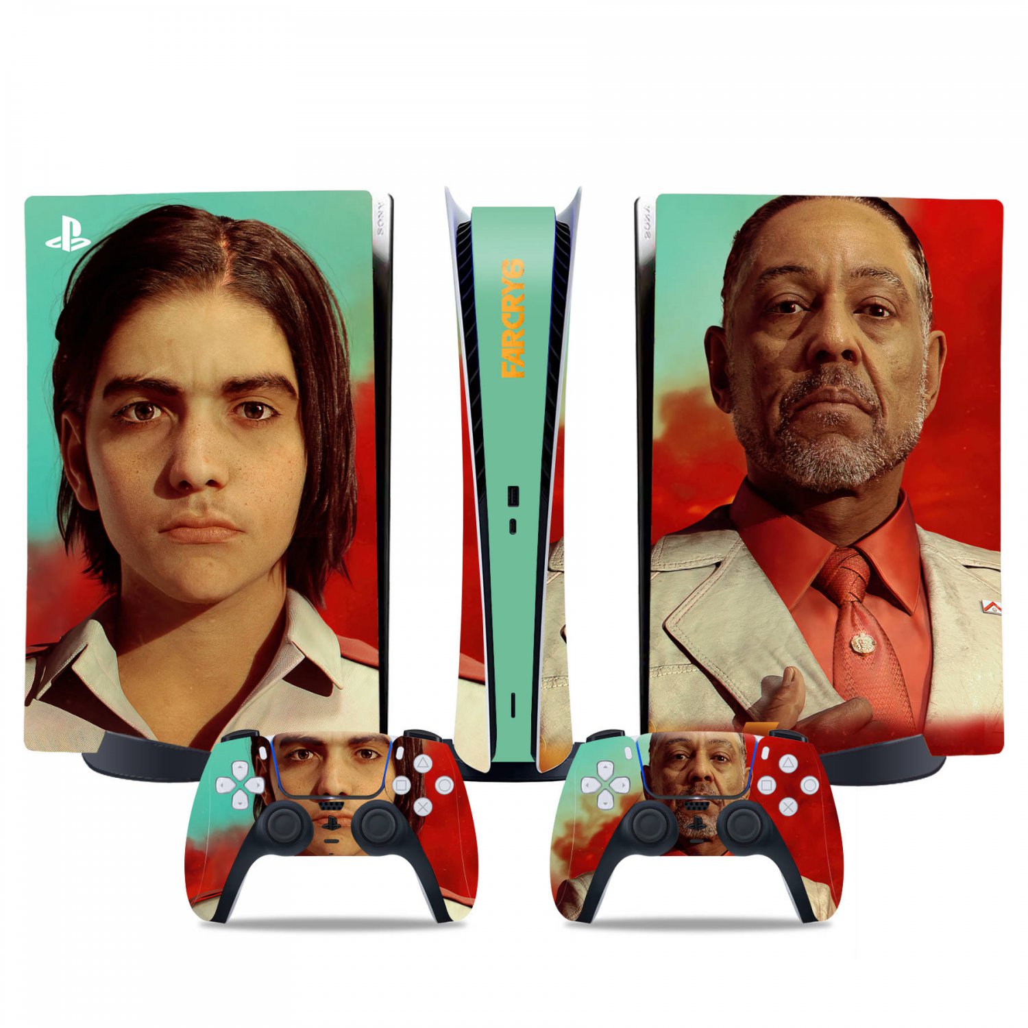 Far Cry 6 decal skin for PS5 digital Console & 2 Controllers