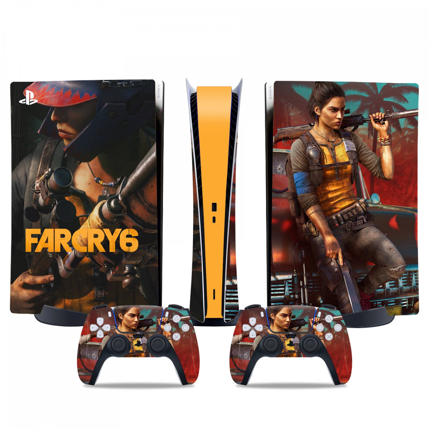 Far Cry 6 decal skin for PS5 digital Console & 2 Controllers